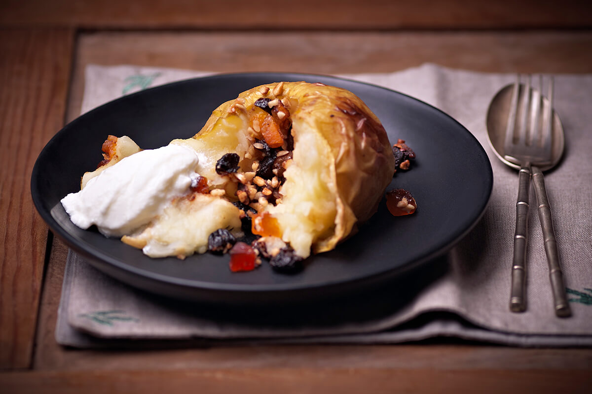 Baked Apple with Tropical Spice Filling - Onken Onken