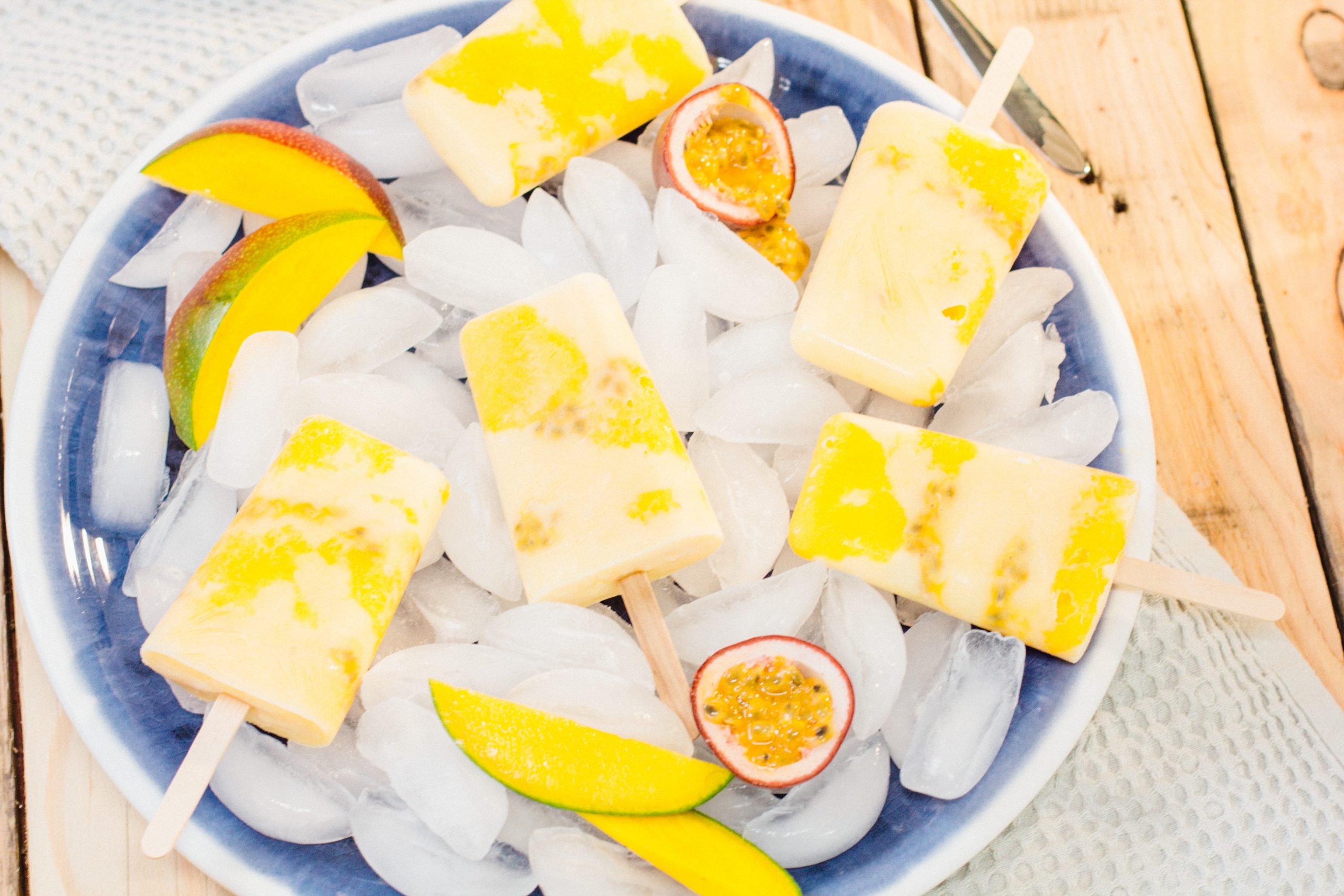 Passionfruit & Mango Frozen Lollies - Onken Onken
