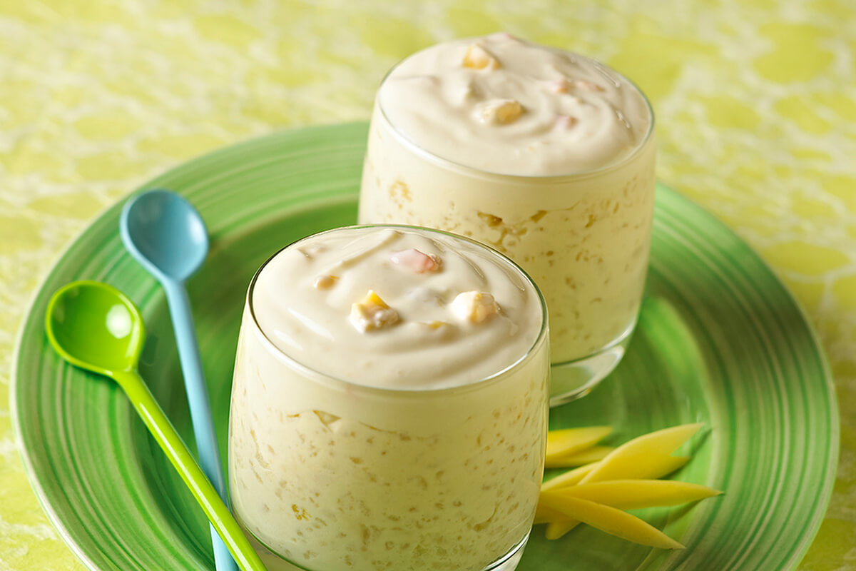 Chilled Mango & Apple Rice Pudding - Onken Onken