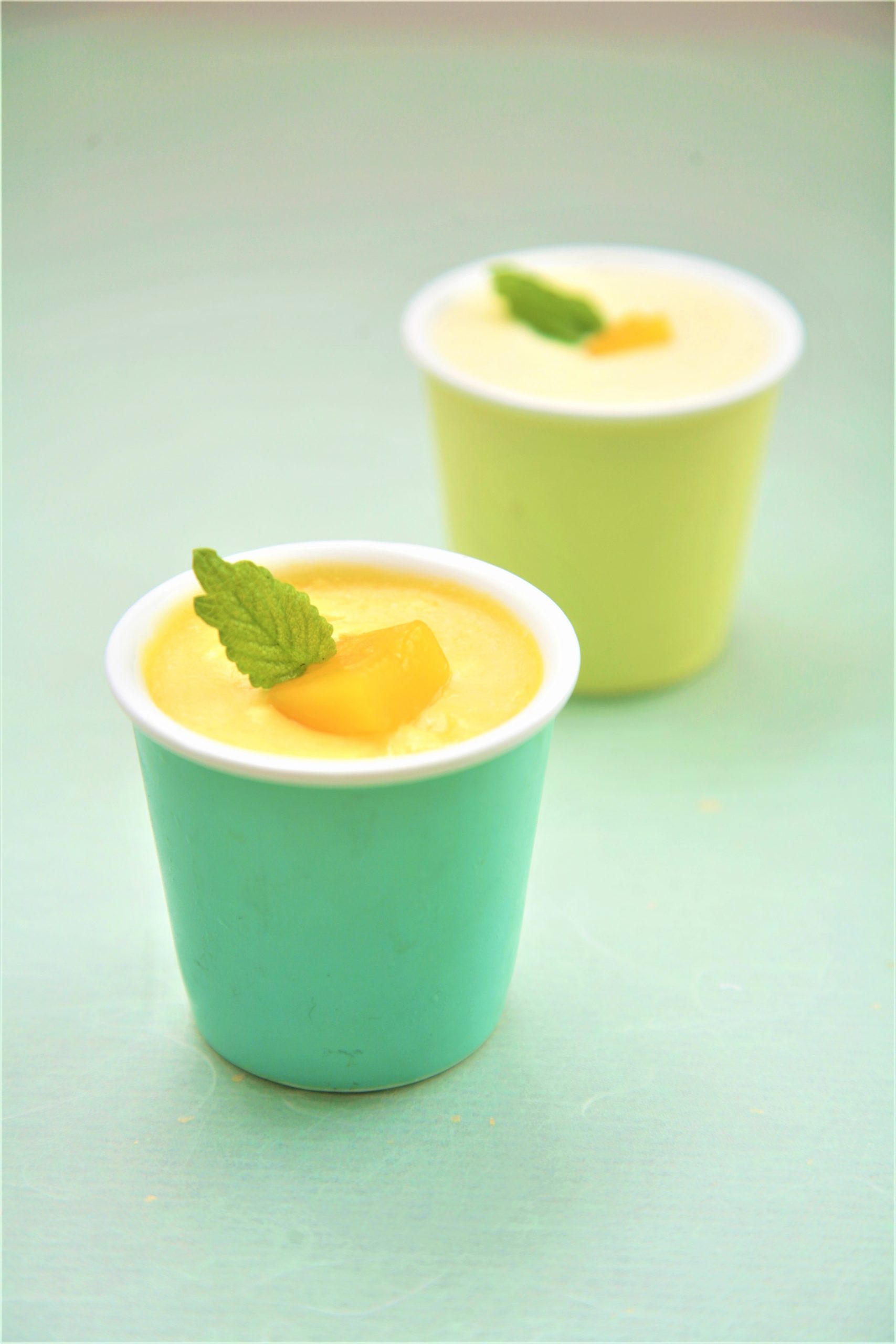 Mango & Apple Mousse with Mint Leaf - Onken Onken